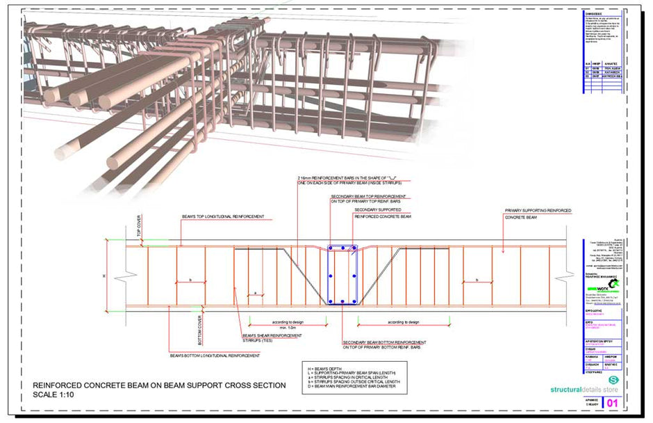 Reinforced Concrete Beams CAD drawings - structuraldetails