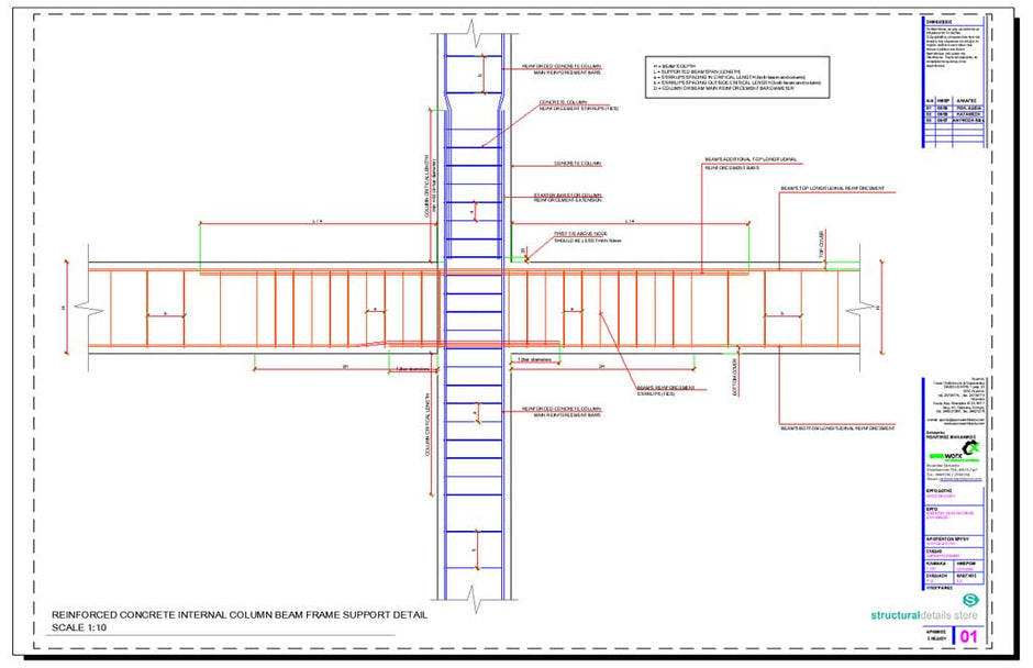 Reinforced Concrete Beams CAD drawings - structuraldetails