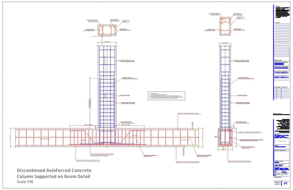Discontinued Concrete Column Supported on Beam CAD Detail ...