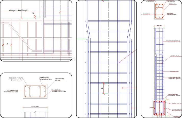 Discontinued Concrete Column Supported on Beam CAD Detail ...