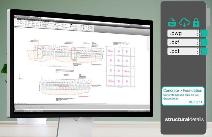 Concrete Slab on Grade Soil CAD Detailed drawing - structuraldetails
