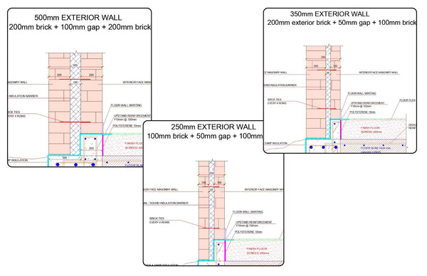 Exterior Masonry Brick Wall Foundation CAD Detail drawing ...