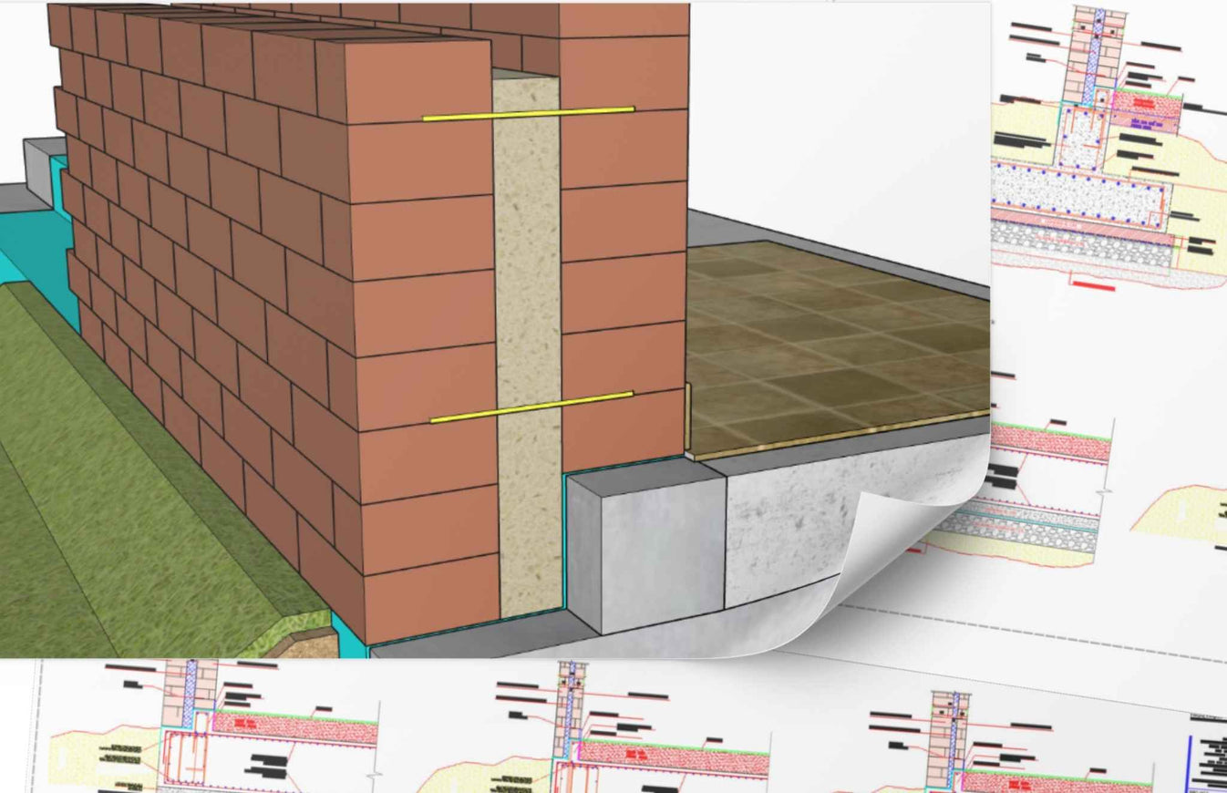 Exterior Masonry Brick Wall Foundation CAD Detail drawing ...
