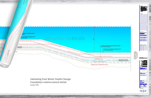 Swimming Pool Collection of Construction CAD Details - structuraldetails