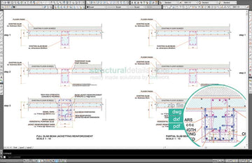 Reinforced Concrete Beams CAD drawings - structuraldetails