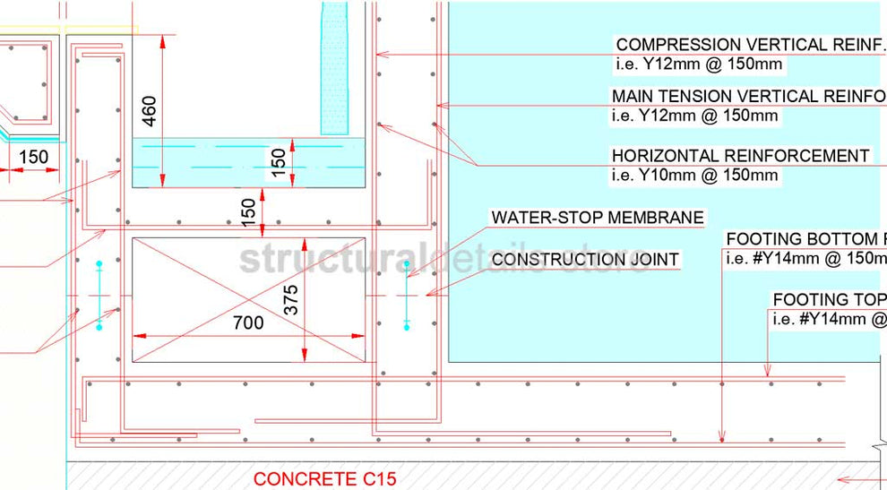 Infinity Type Swimming Pool Retaining Wall with Catch Pool Detail ...