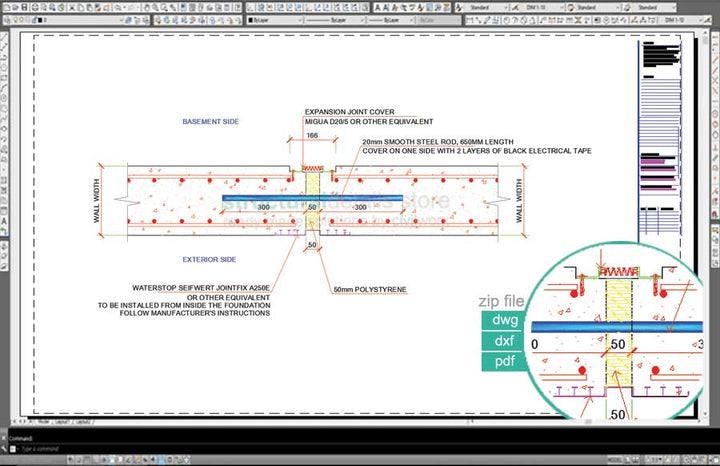 Concrete Retaining Walls CAD drawings - structuraldetails