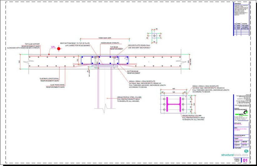 Reinforced Concrete Hidden Slab Beam Steel Column Concealed Support ...