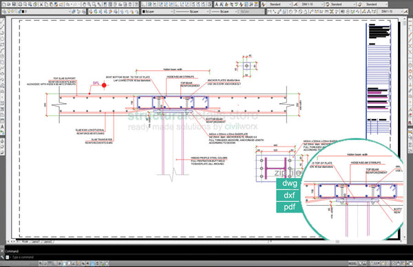 Reinforced Concrete Hidden Slab Beam Steel Column Concealed Support ...