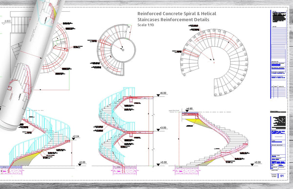 Reinforced Concrete Spiral Helical Staircases Reinforcement Details ...