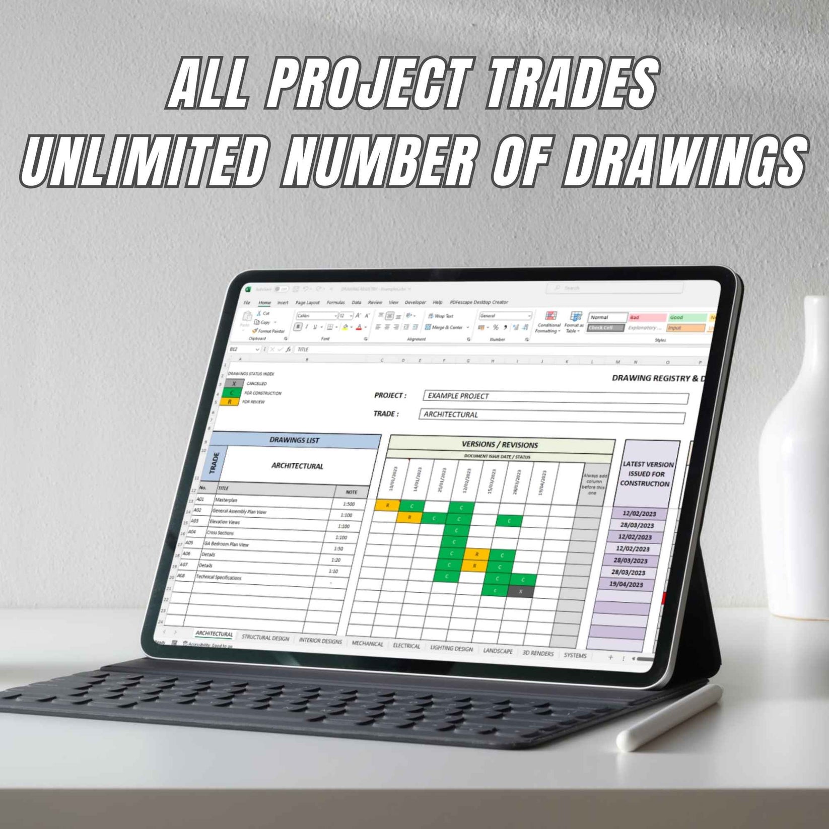 Drawing Registry and Distribution Management Excel Template ...