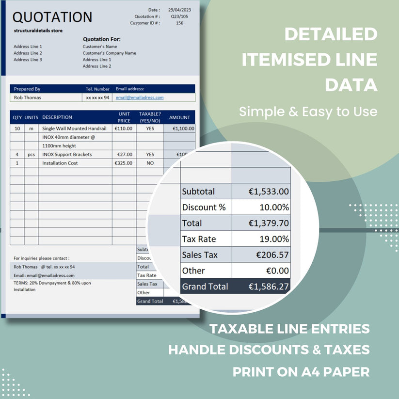 Quotation Excel Template - structuraldetails