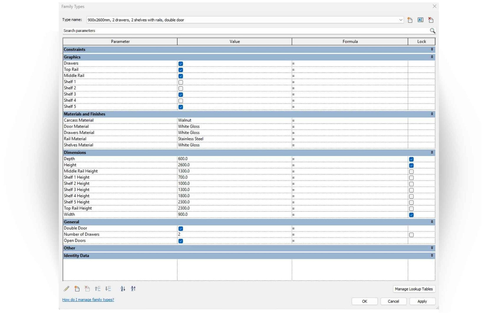 Modular Fully Parametric Wardrobe Revit Family - structuraldetails