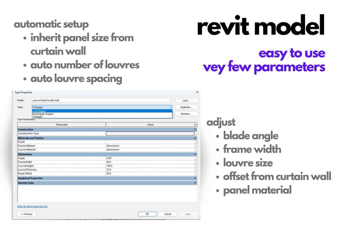 Louvre Curtain Wall Panel Fully Parametric Revit Family - structuraldetails