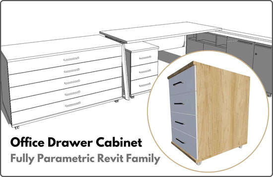 Office Desk Drawer Organizer Cabinet Revit Family - structuraldetails