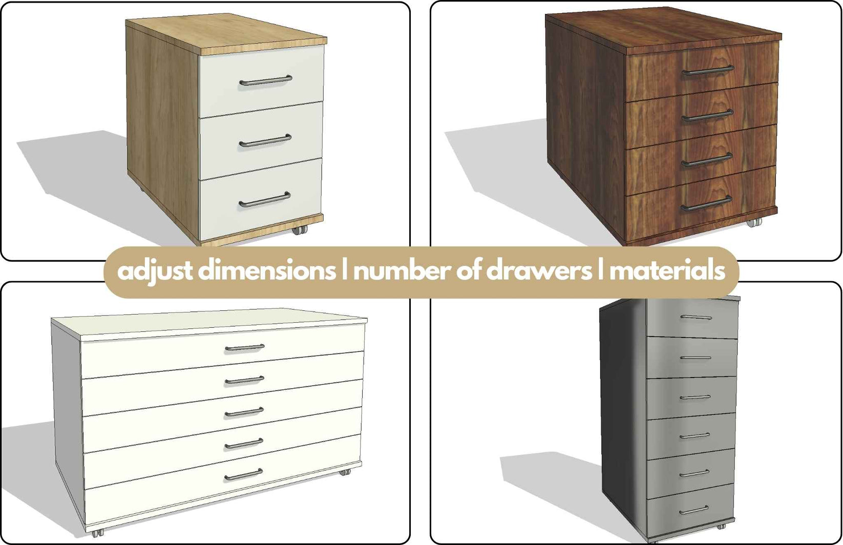 Office Desk Drawer Organizer Cabinet Revit Family - structuraldetails