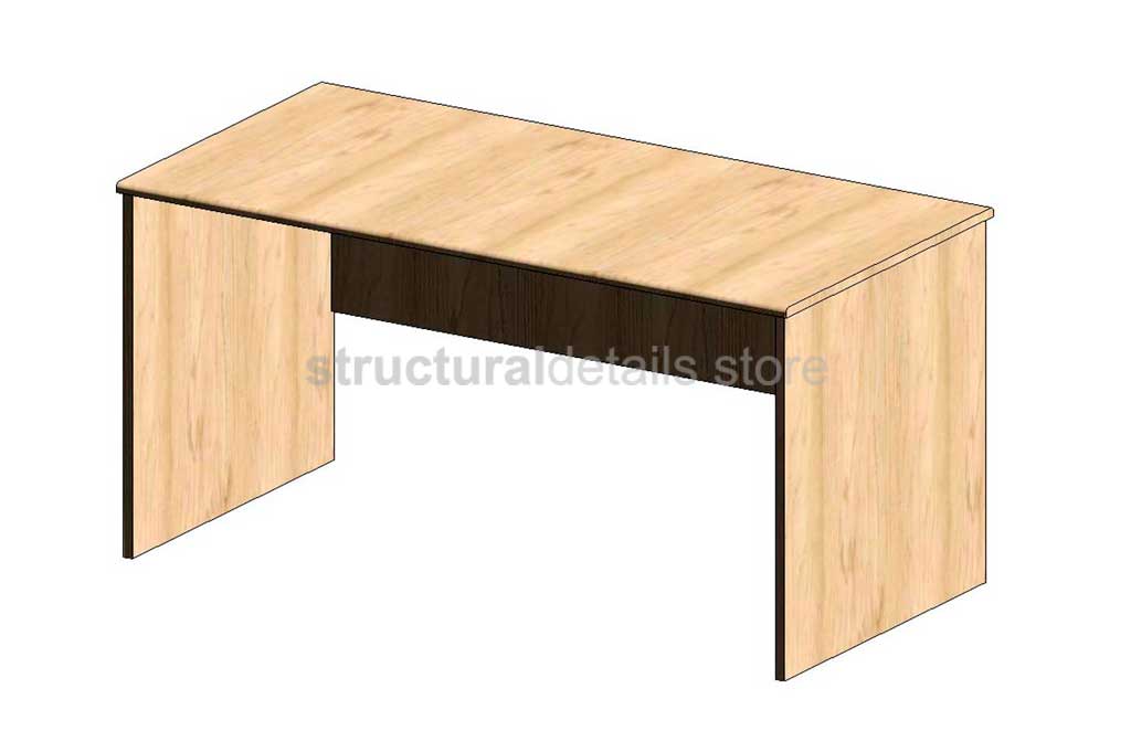 Office Desk with Side Extension Parametric Revit Family - structuraldetails