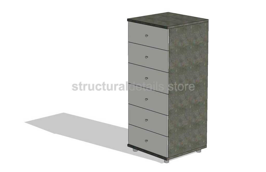 Single Drawer Dresser Unit Parametric Revit Family - structuraldetails