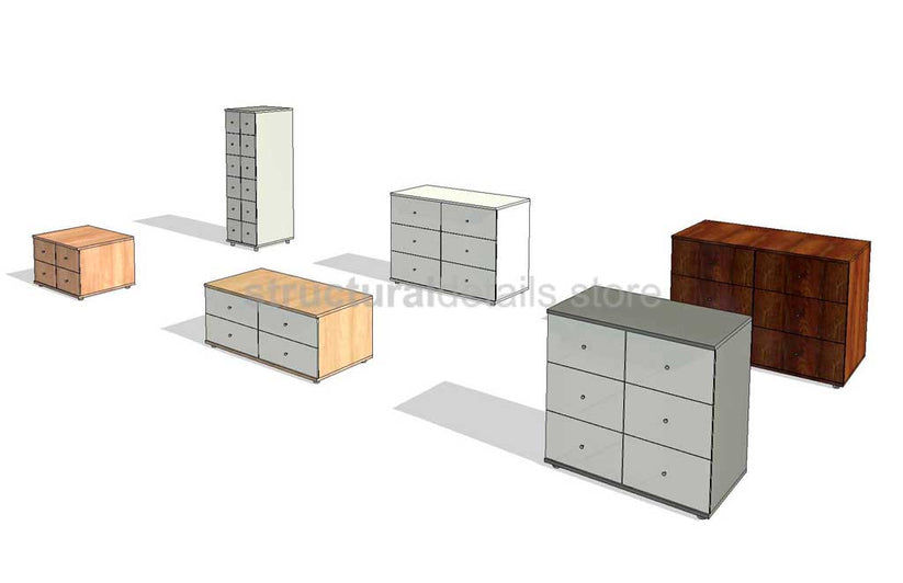 Double Drawer Dresser Unit Parametric Revit Family - structuraldetails