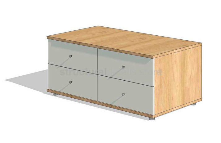 Double Drawer Dresser Unit Parametric Revit Family - structuraldetails