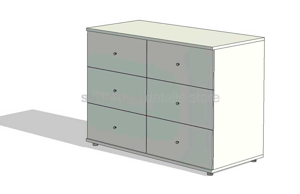 Double Drawer Dresser Unit Parametric Revit Family - structuraldetails
