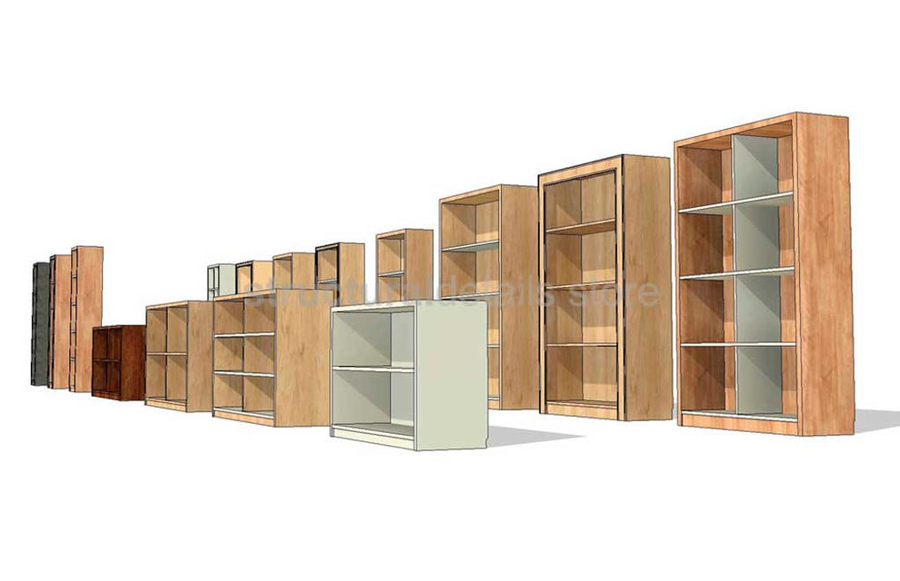 Free Standing Bookcase Parametric Revit Family - structuraldetails