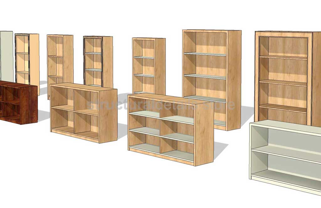Free Standing Bookcase Parametric Revit Family - structuraldetails