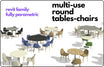 Parametric Revit Round Table and Chair Configuration Setups Family ...
