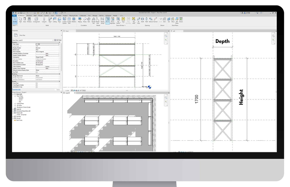 Storage Rack Shelves Parametric Revit Family - structuraldetails