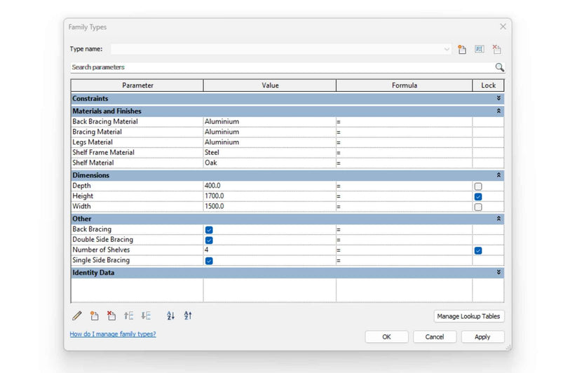 Storage Rack Shelves Parametric Revit Family - structuraldetails