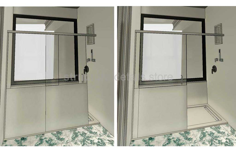 Shower Sliding Glass Door Parametric Revit Family - structuraldetails