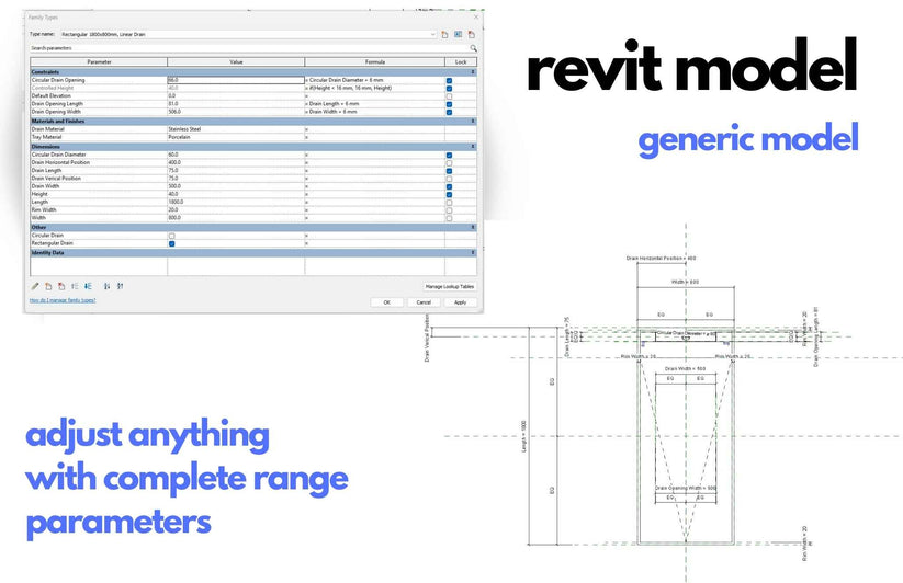Shower Tray Fully Parametric Revit Family - structuraldetails
