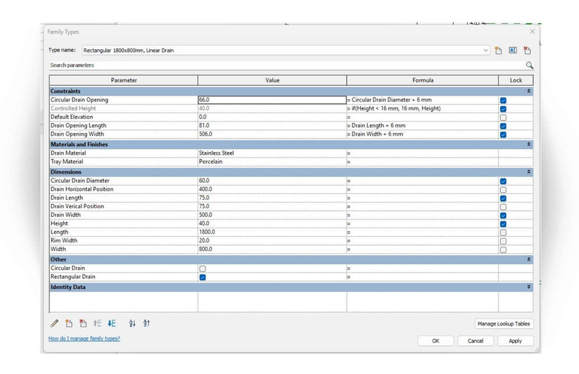 Shower Tray Fully Parametric Revit Family - structuraldetails