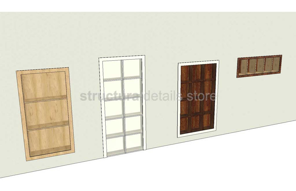 Fitted Bookcase Wall Niche Parametric Revit Family - structuraldetails