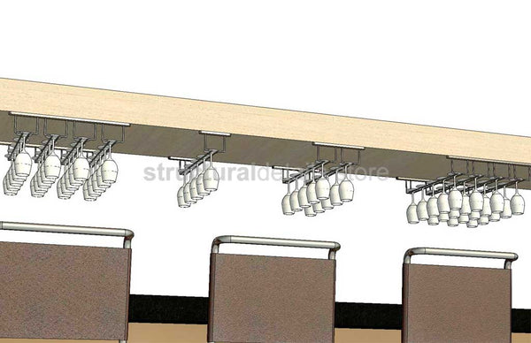 Wine Glass Bar Hanger Rails Parametric Revit Family - structuraldetails