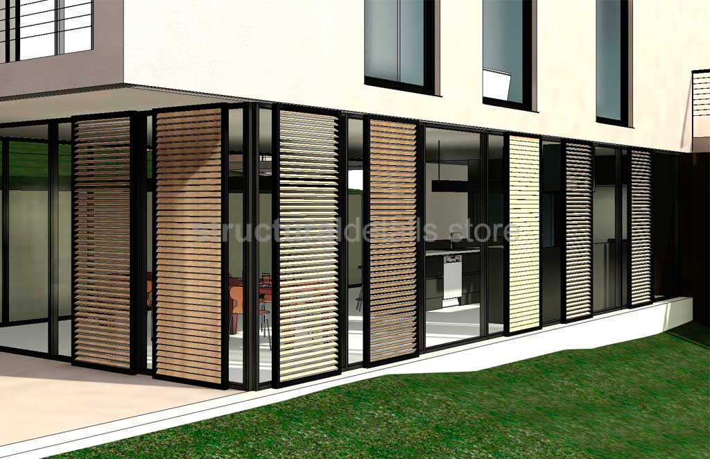 Vertical Sun Screen Louvre Panels Parametric Revit Family ...