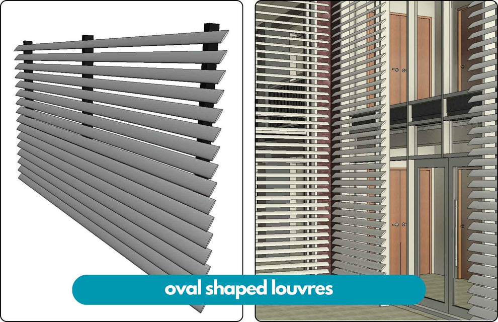 Exterior Aluminium Sun Screen Fixed Louvres Revit Family ...