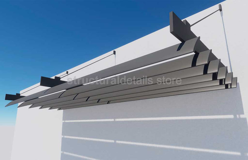 Overhang Sun Shade Louvres Cover Parametric Revit Family ...