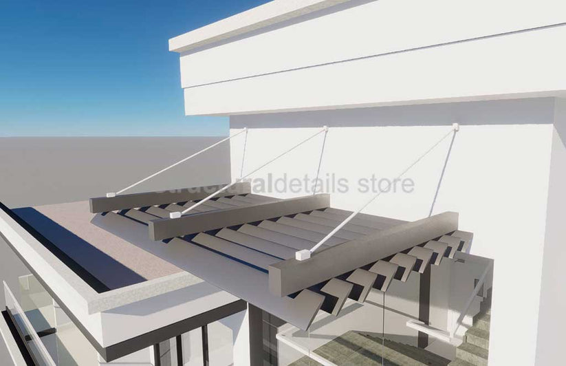 Overhang Sun Shade Louvres Cover Parametric Revit Family ...