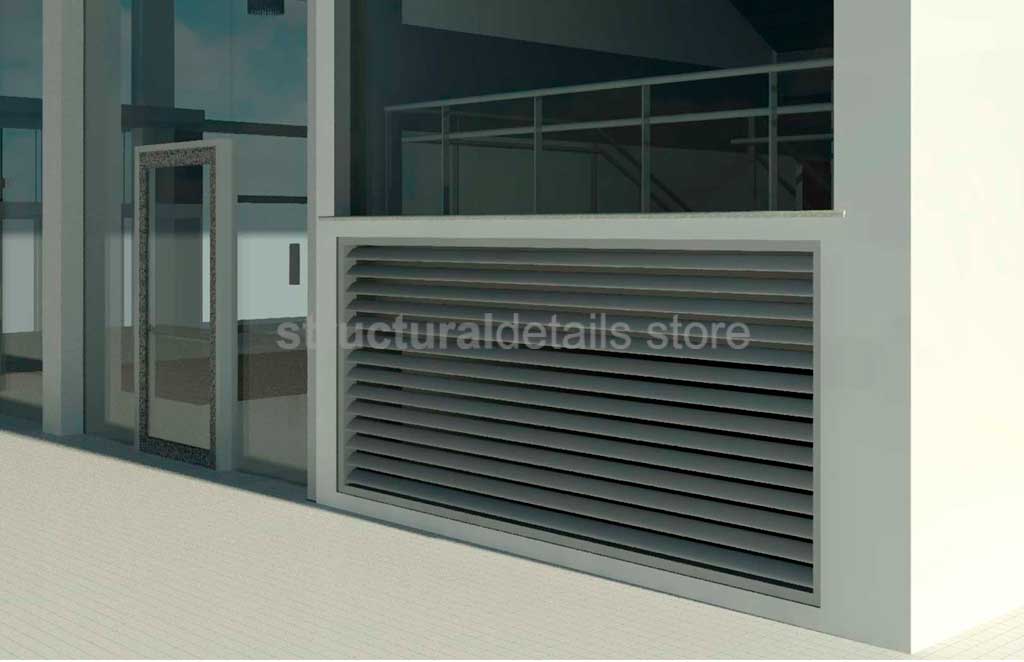 Louvre Panel Fully Parametric Wall Based Revit Family - structuraldetails