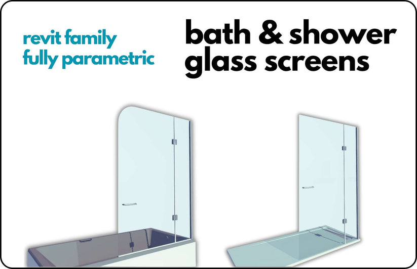 Bath Shower Glass Screen Revit Family - structuraldetails