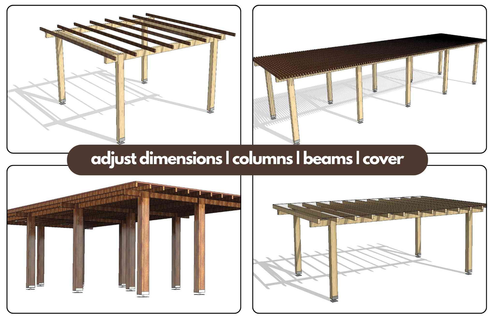 Fully Parametric Wooden Pergola Revit Family - structuraldetails