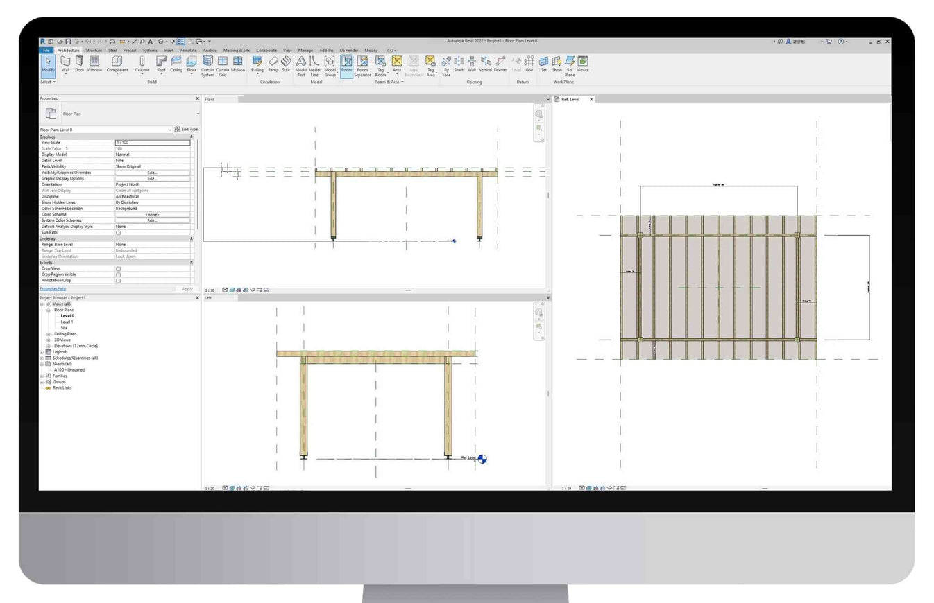 Fully Parametric Wooden Pergola Revit Family - structuraldetails