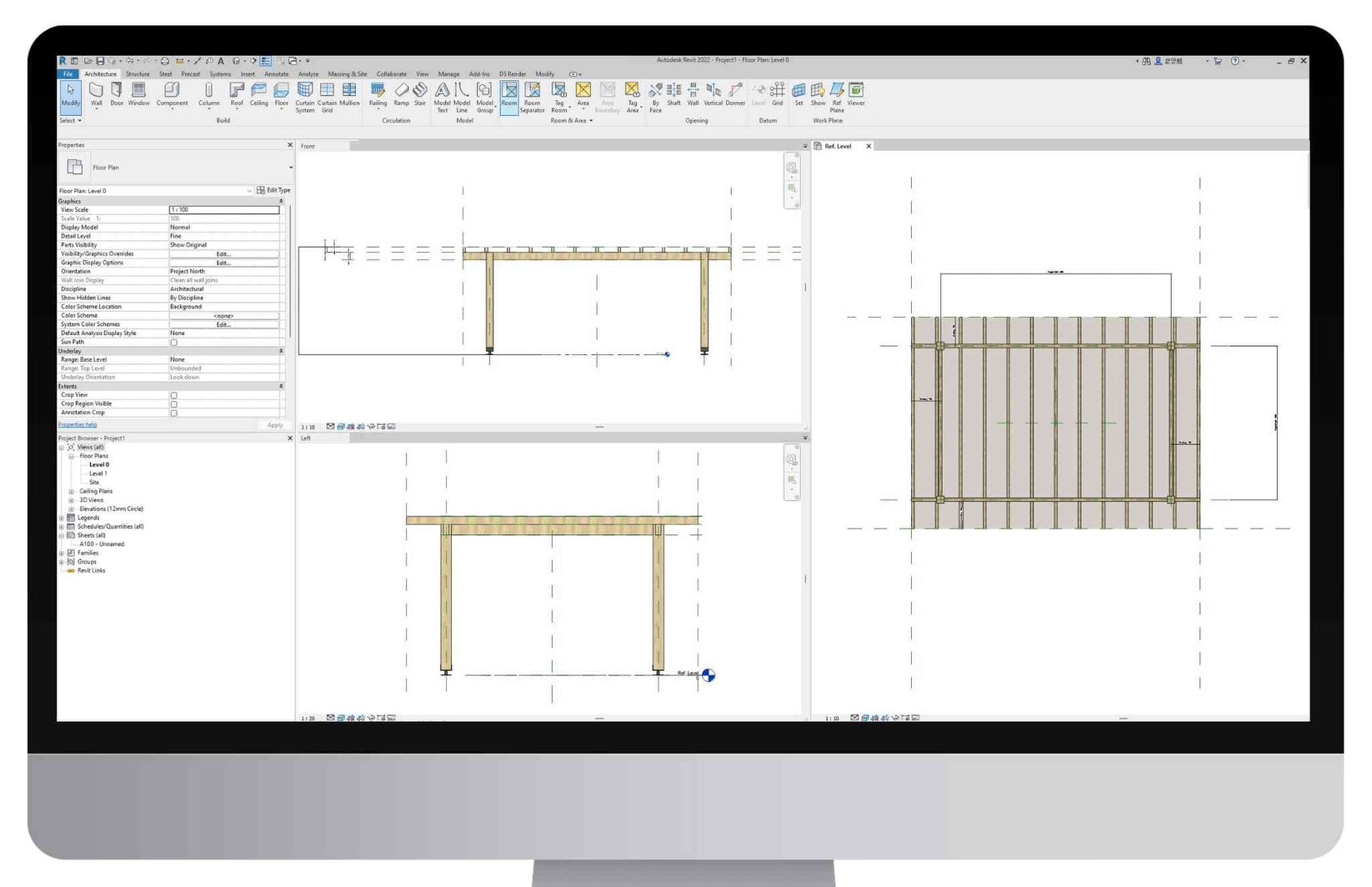 Fully Parametric Wooden Pergola Revit Family - structuraldetails