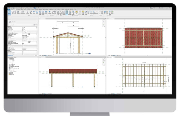Wooden Gazebo Pitched Roof Cover Parametric Revit Family ...