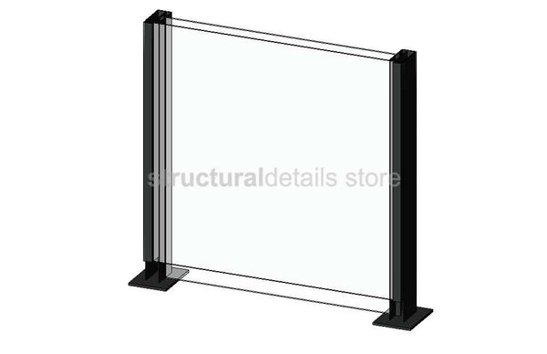 Retractable Glass Wind Barrier Balustrade Revit Family - structuraldetails