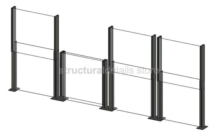 Retractable Glass Wind Barrier Balustrade Revit Family - structuraldetails