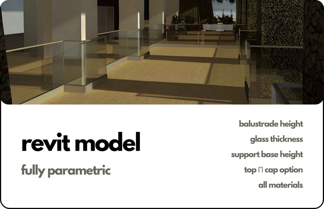 Glass Balustrade Line Based Parametric Revit Family - structuraldetails