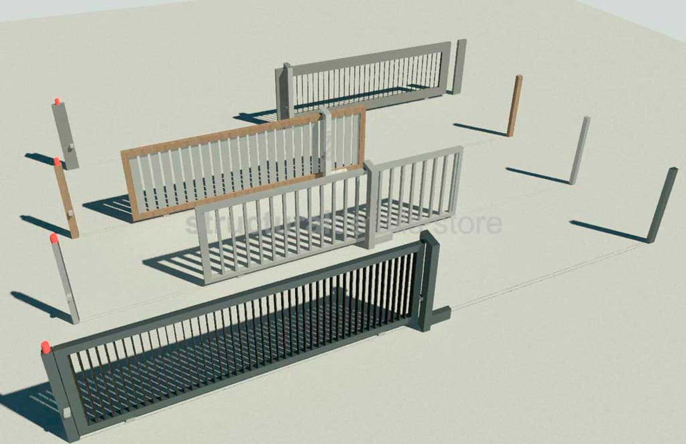 Automatic Sliding Gate Parametric Revit Family - structuraldetails
