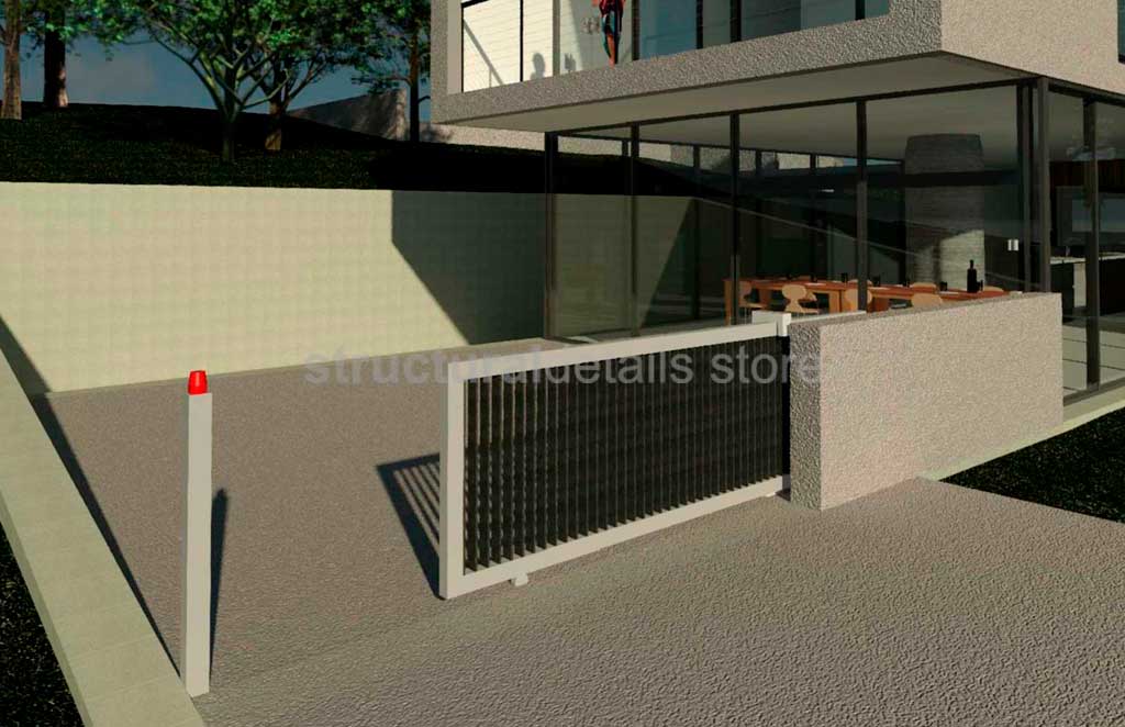 Automatic Sliding Gate Parametric Revit Family - structuraldetails